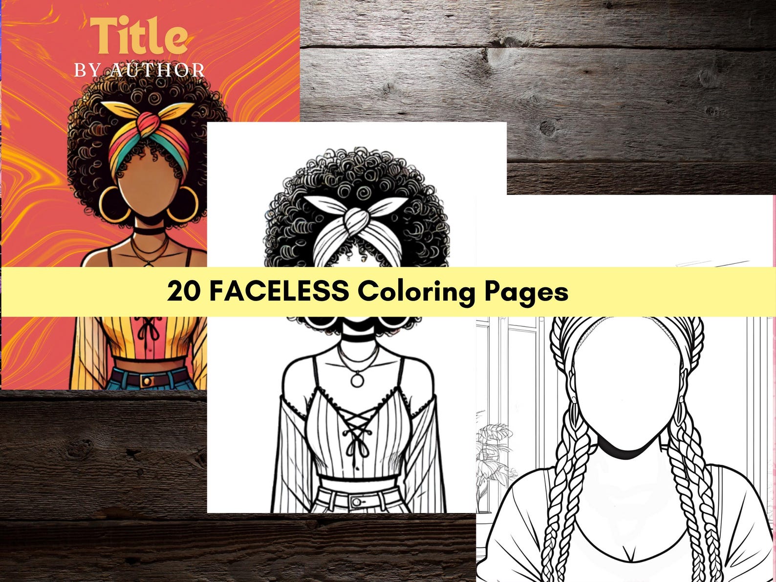 20 FACELESS Coloring Pages |coloring Book | Printable, CANVA Template ...