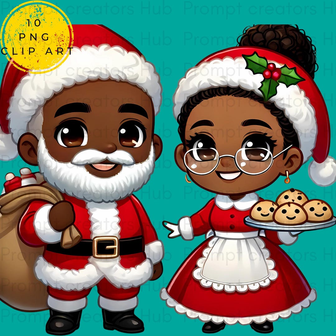 Chibi Christmas Season's Greeting: Clipart Bundle 10 PNG Transparent ...