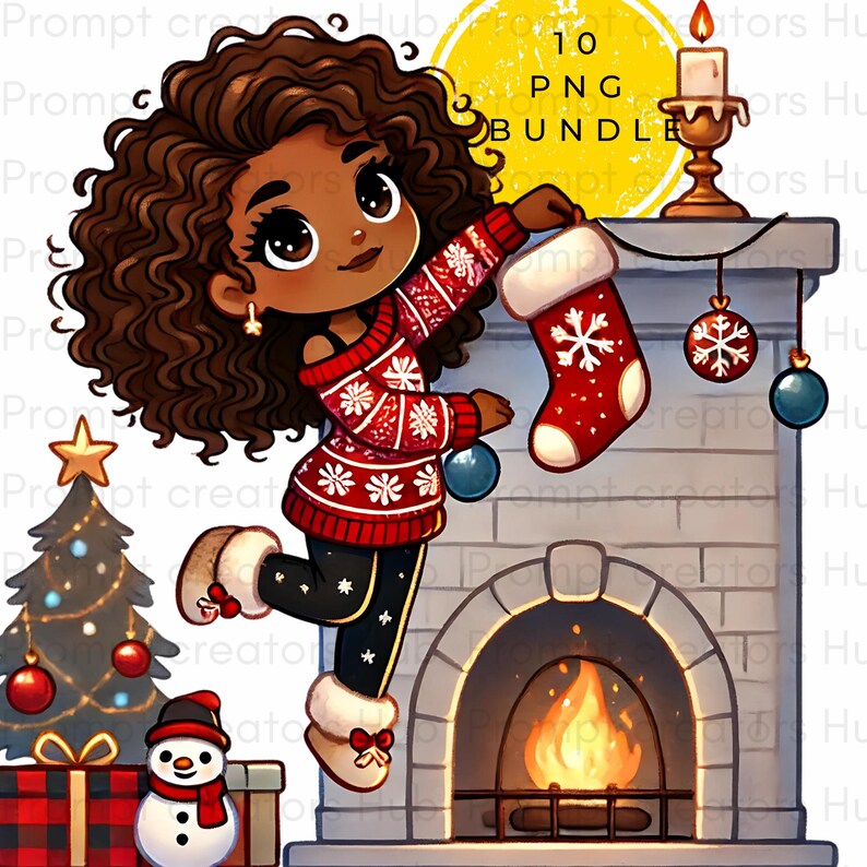 Chibi Christmas Season's Greeting: Clipart Bundle 10 PNG Transparent ...