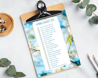 EDITABLE Spring Bucket List Printable INSTANT DOWNLOAD You Personalize ...