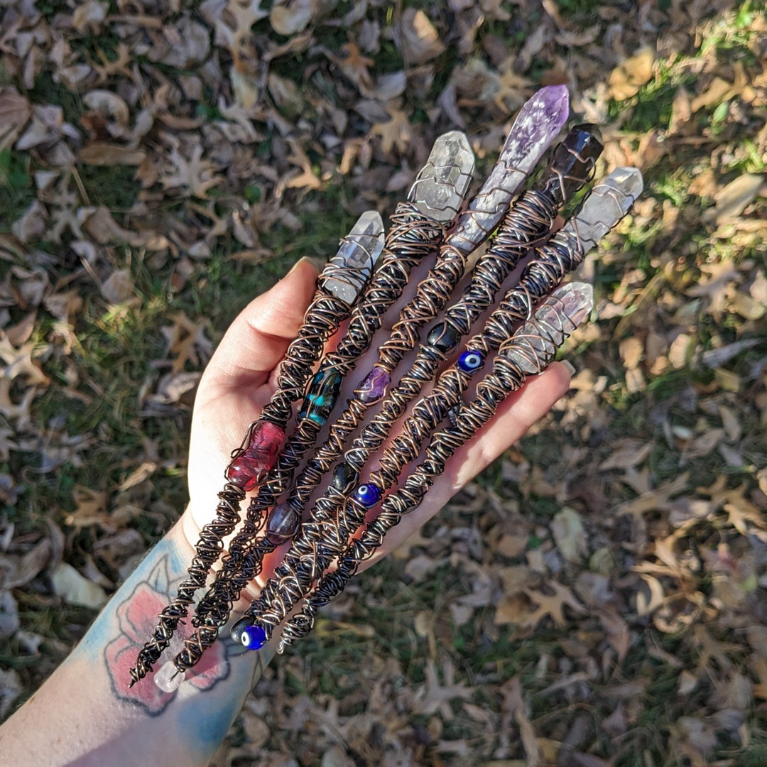 Crystal Wand Wire Wrapped Magic Wand Witchy Witchcraft Unique Gift Yule ...