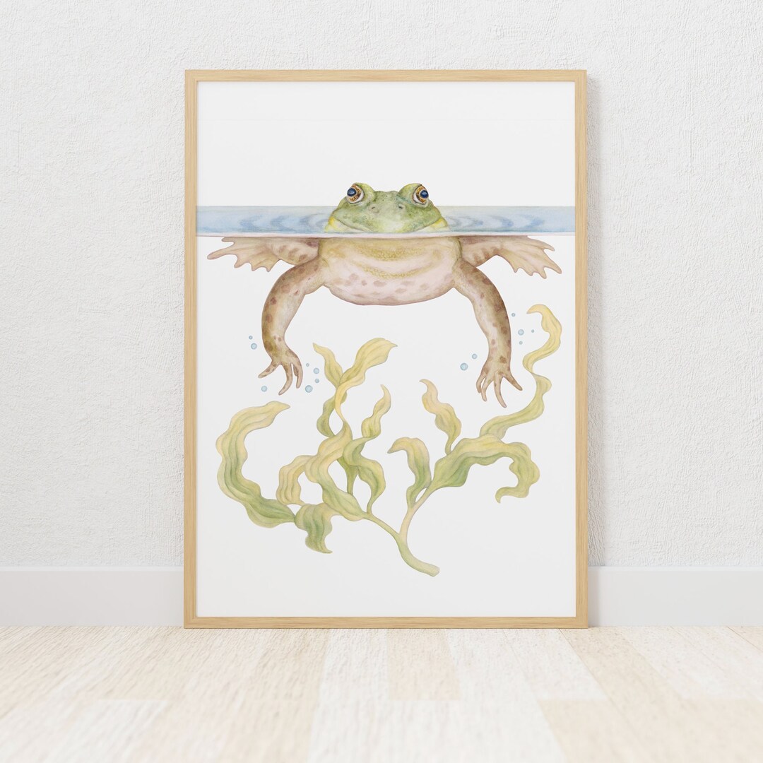 Nursery Wall Art Frog, Printable Baby Wall Art, Neutral Nursery Decor ...