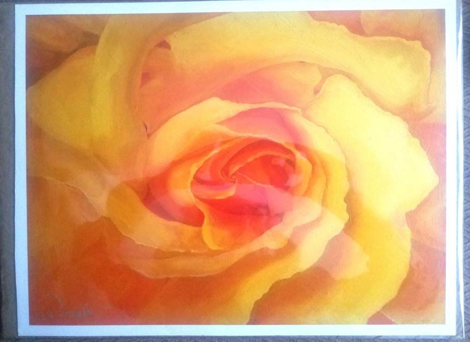 Yellow Rose Art Print of Original Oil Painting 12 X 16 Dimensions by ...