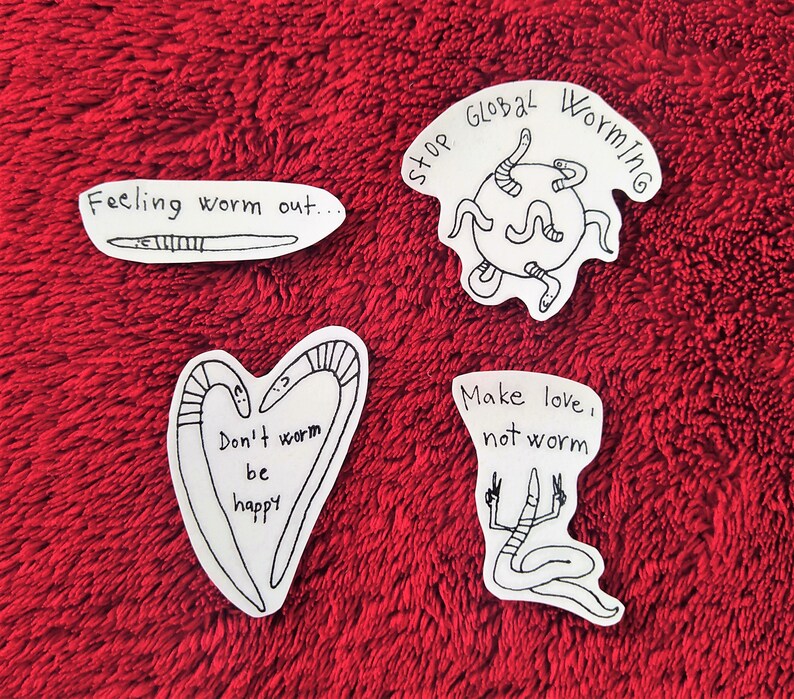 Temporary Tattoo "don't Worm Be Happy" - Etsy