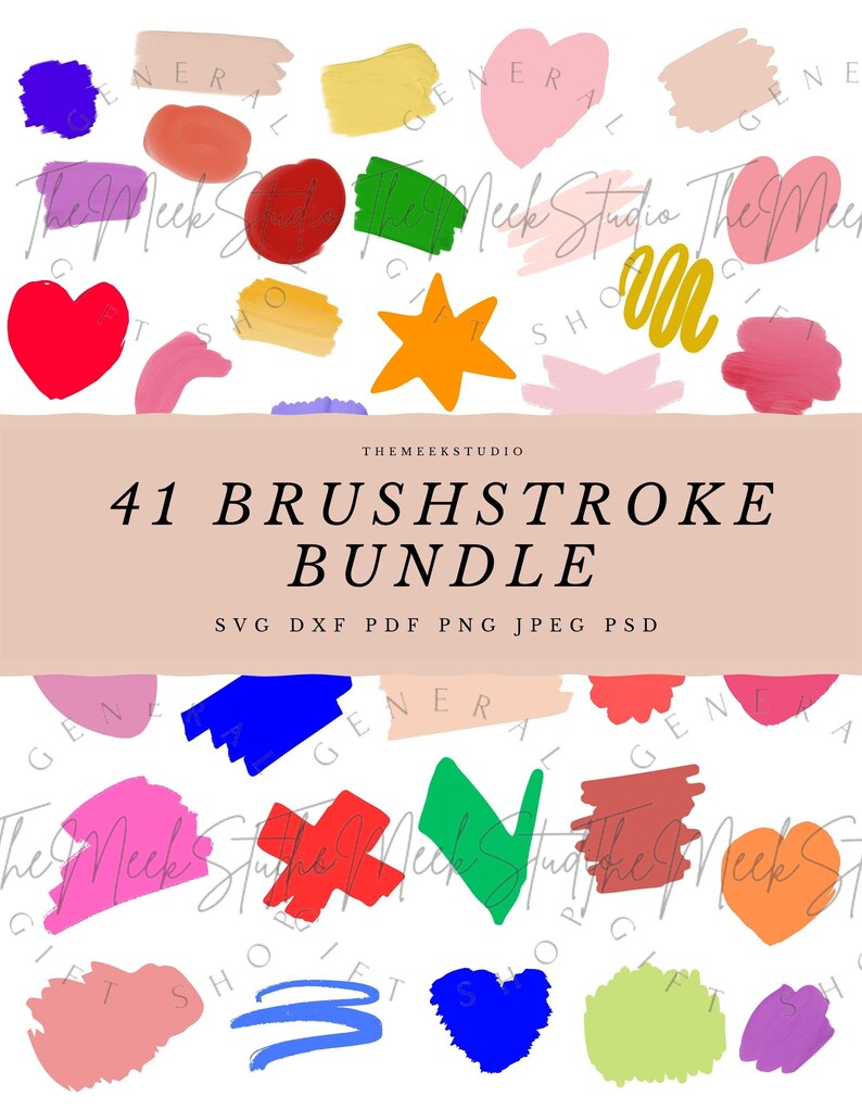 SVG File SVG Brushstroke Bundle Hand Drawn Svg Brush Stroke - Etsy