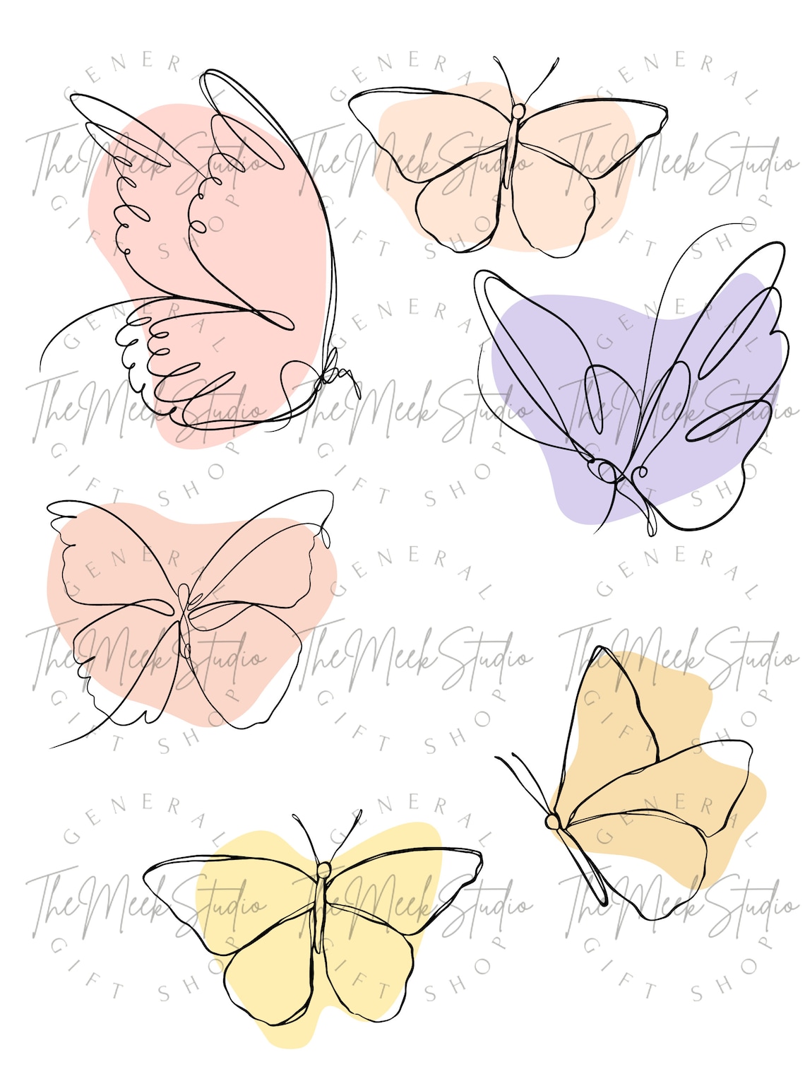 Butterfly SVG, Butterfly Line Art, Abstract SVG, Cut Files Digital ...