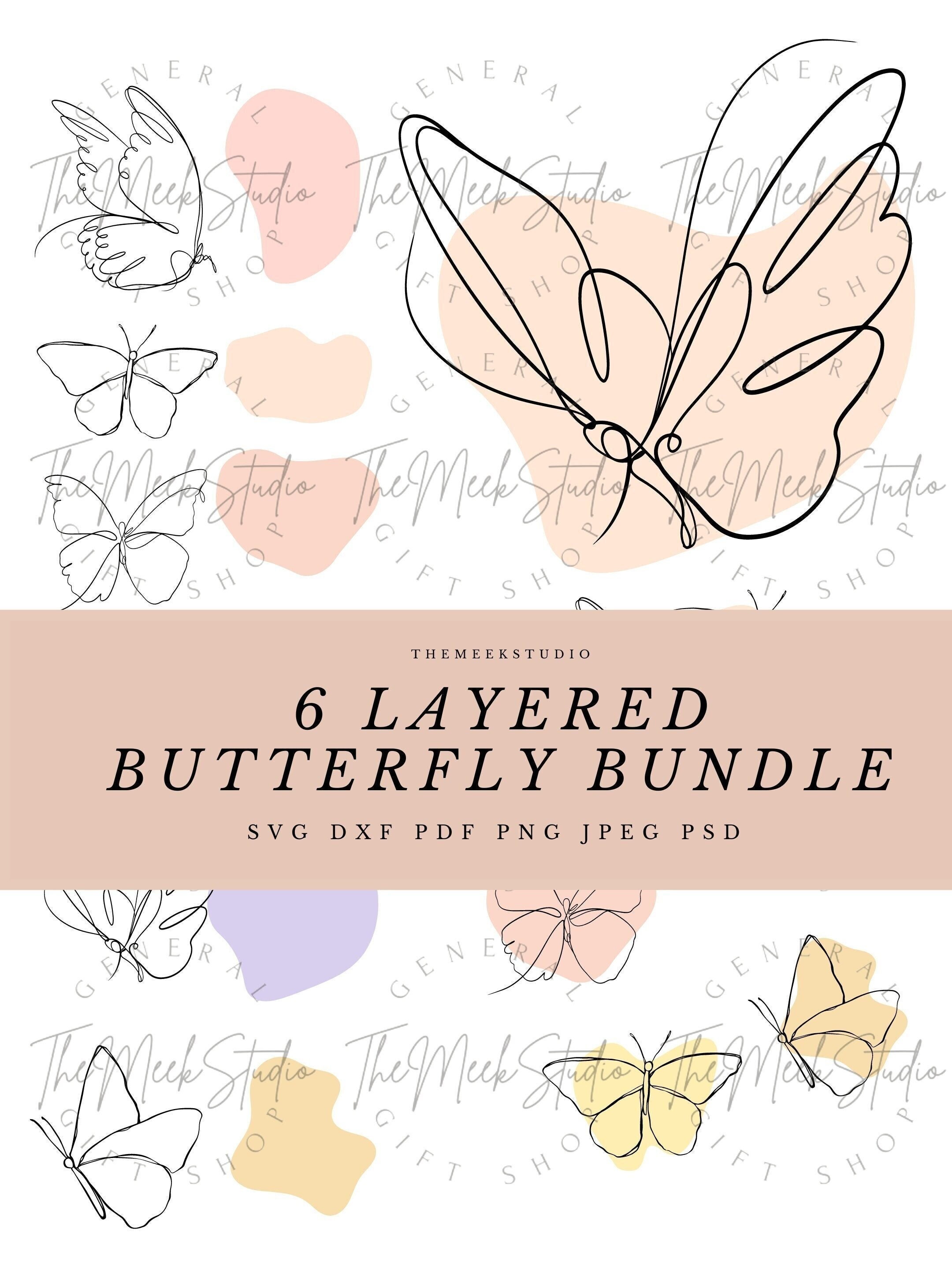 Butterfly SVG, Butterfly Line Art, Abstract SVG, Cut Files Digital ...