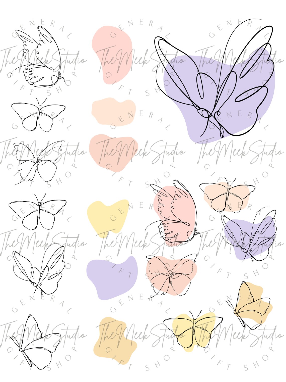 Butterfly SVG, Butterfly Line Art, Abstract SVG, Cut Files Digital ...