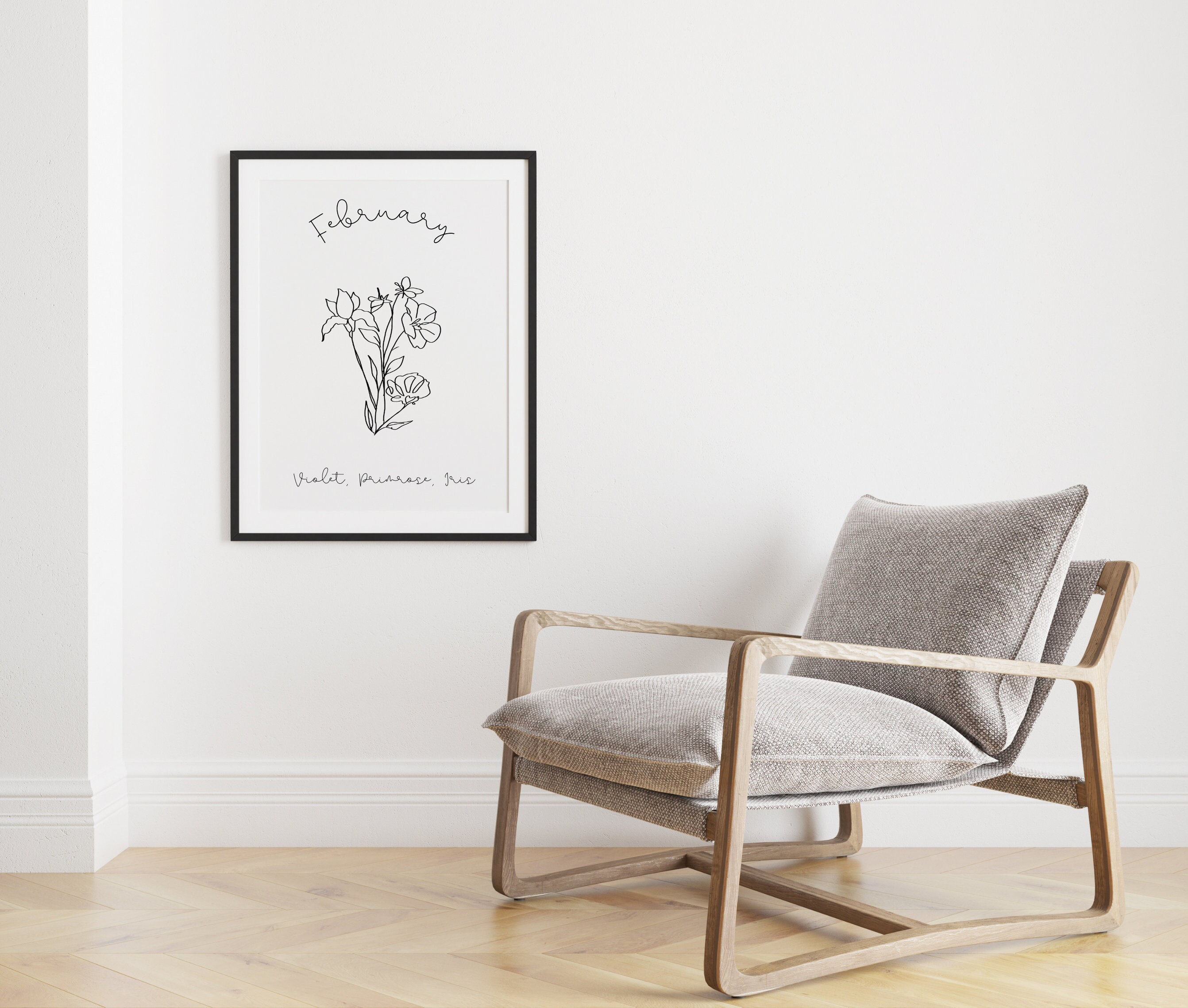 FEBRUARY Birth Month Flower SVG for Keychain Necklace Flowers Engraving ...