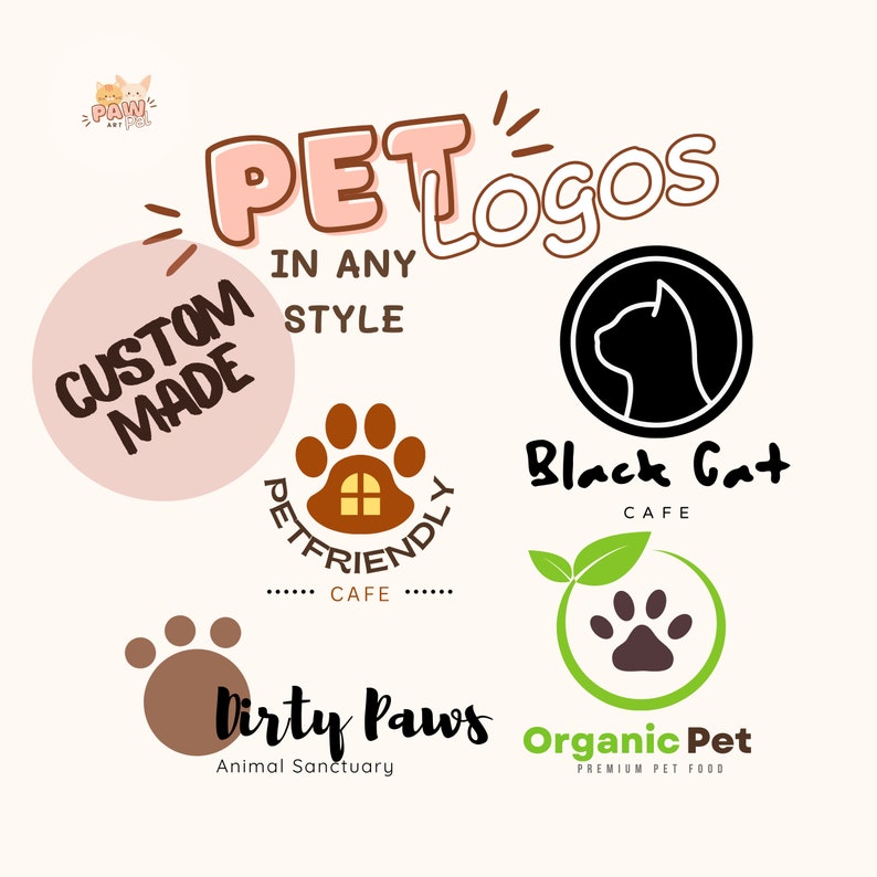Custom Made Pet Logo Designs, Personalized Dog/cat/pet Logos, Custom Professional Logo Design ...