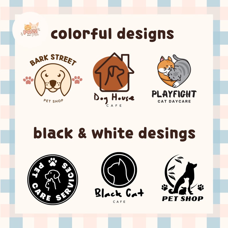 Custom Made Pet Logo Designs, Personalized Dog/cat/pet Logos, Custom ...