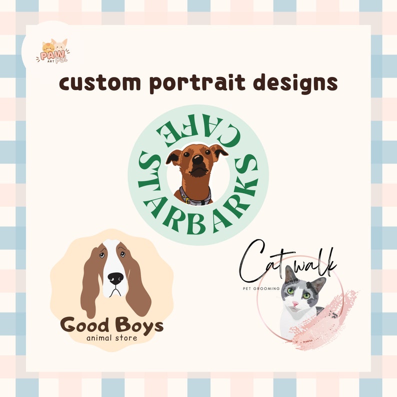 Custom Made Pet Logo Designs, Personalized Dog/cat/pet Logos, Custom ...