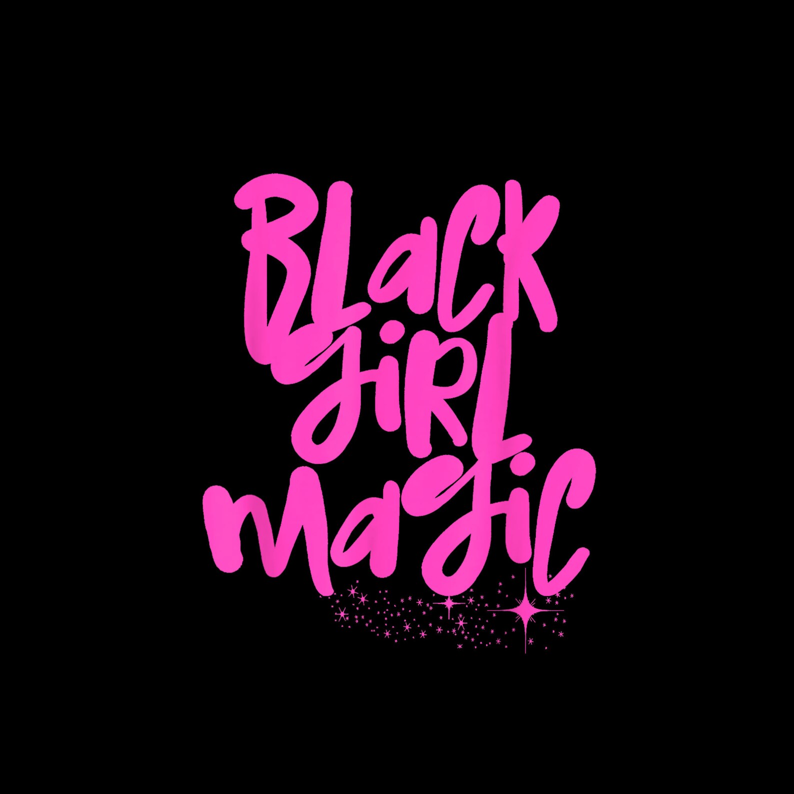 Hot Pink Black Girl Magic Stars Melanin Black Queen Woman Digital PNG ...