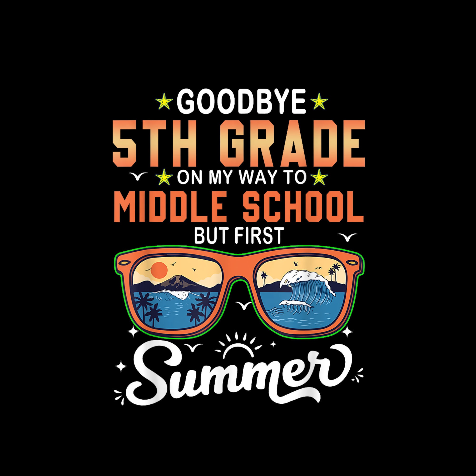 Goodbye 5th Grade Graduation to 6th Grade Hello Summer Kids Digital PNG ...