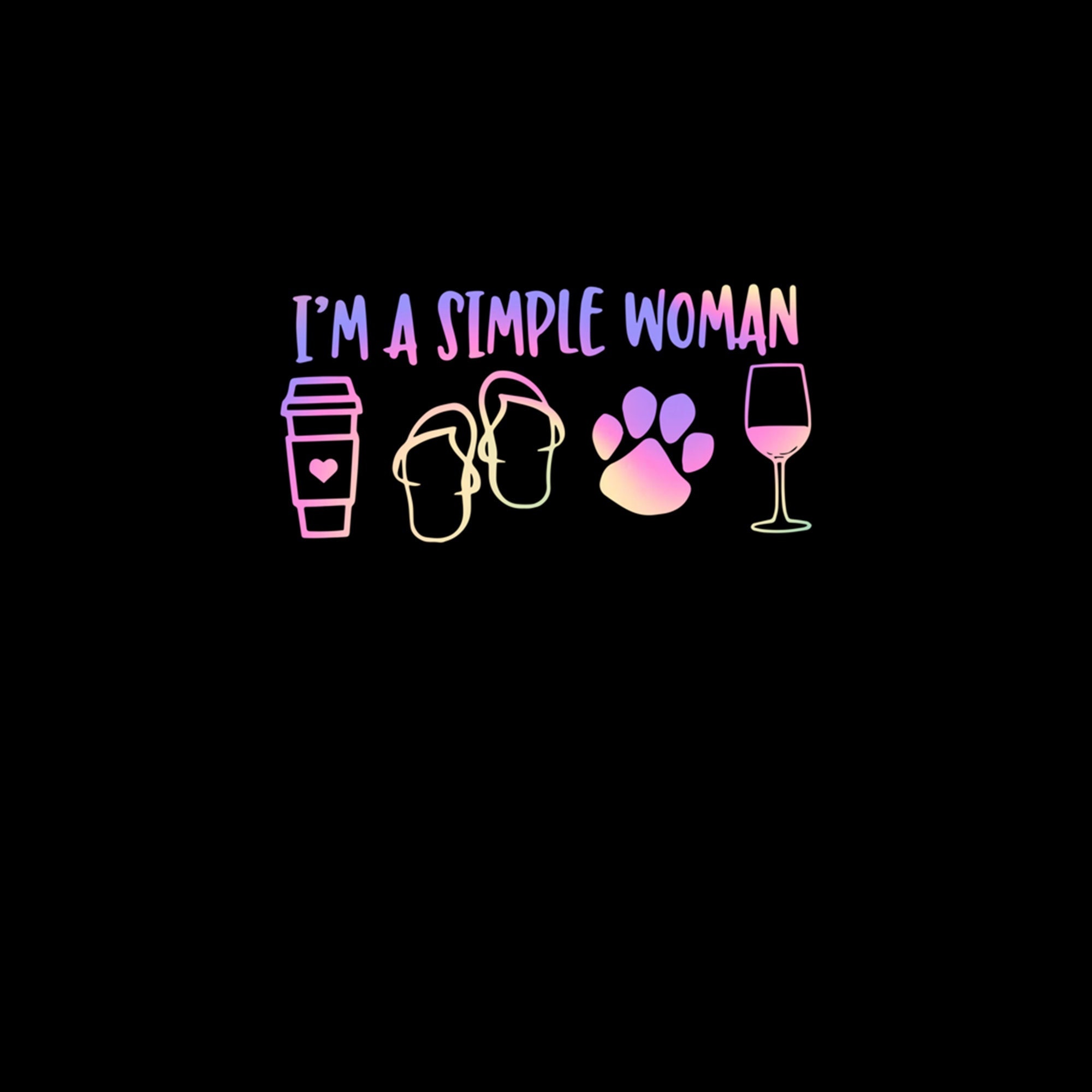 I'm A Simple Woman Coffee Flip Flops Dog Wine Pullover Hoodie Digital ...