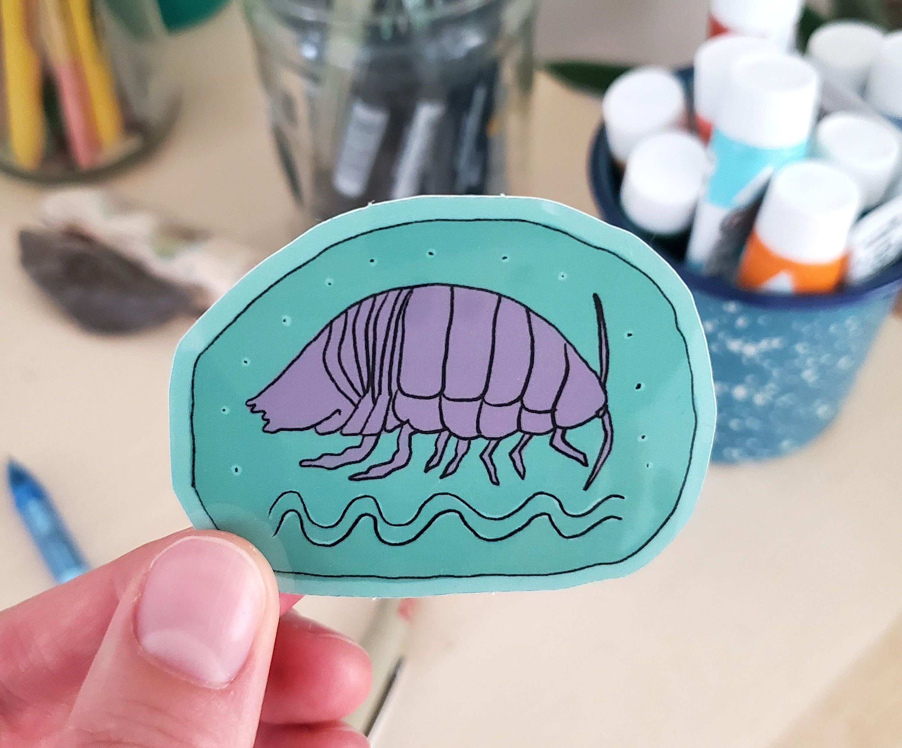 Giant Isopod Doodle Sticker Deep Sea Isopod Drawing Vinyl - Etsy