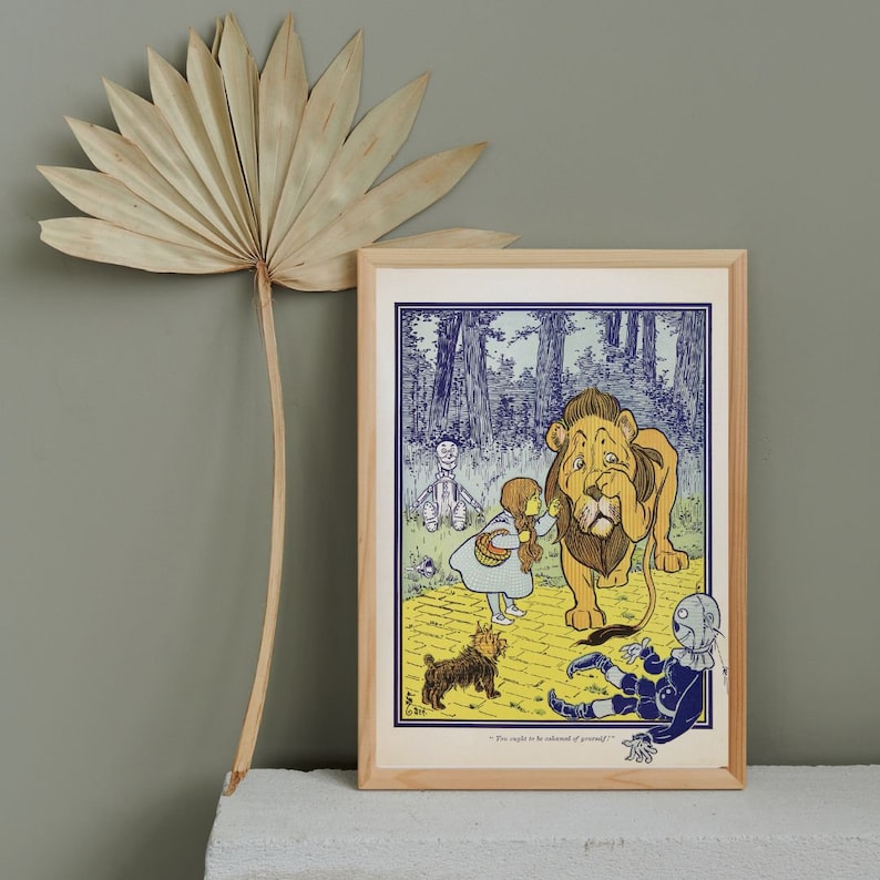 Wizard of Oz Print: Dorothy and Cowardly Lion Illustration (digital ...