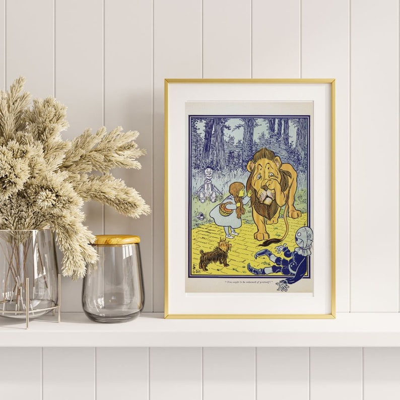 Wizard of Oz Print: Dorothy and Cowardly Lion Illustration (digital ...