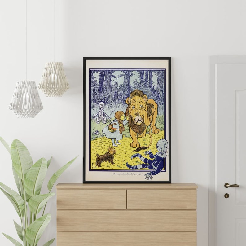 Wizard of Oz Print: Dorothy and Cowardly Lion Illustration (digital ...