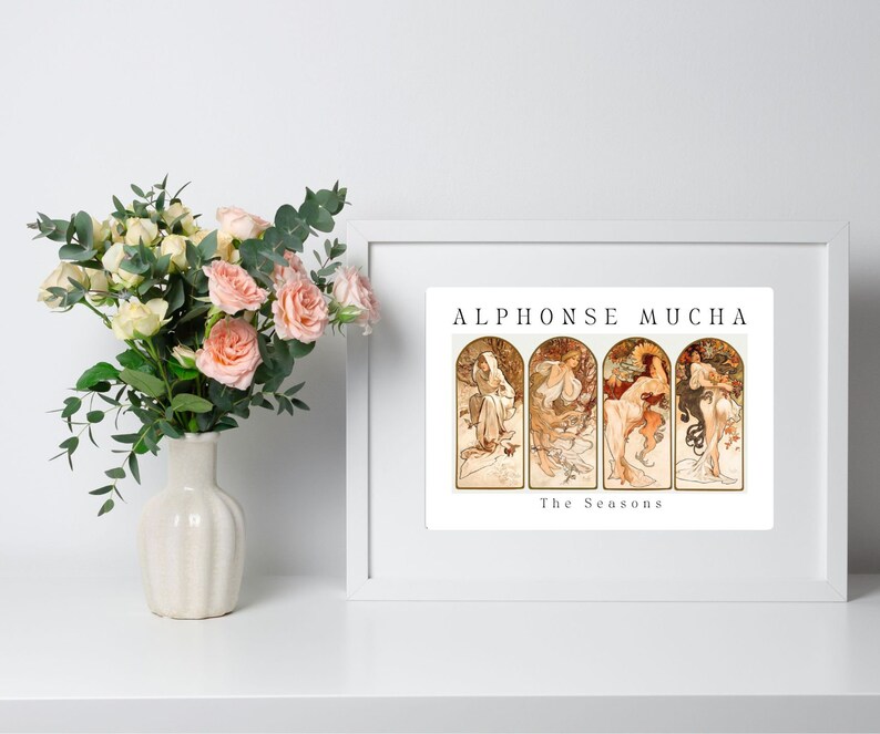 Alphonse Mucha Art Nouveau "the Seasons" Vintage Print (digital ...