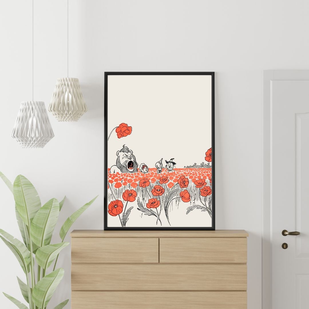 Wizard of Oz Art Print: Deadly Poppy Field Illustration (digital Print ...
