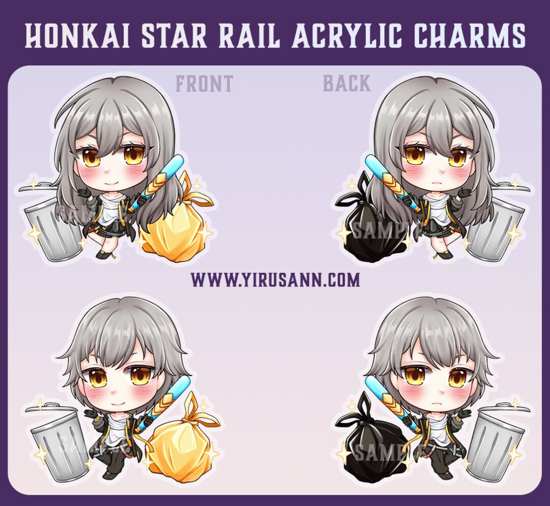 Stelle Caelus Honkai Star Rail Acrylic Keychain Charm Cute, Kawaii ...