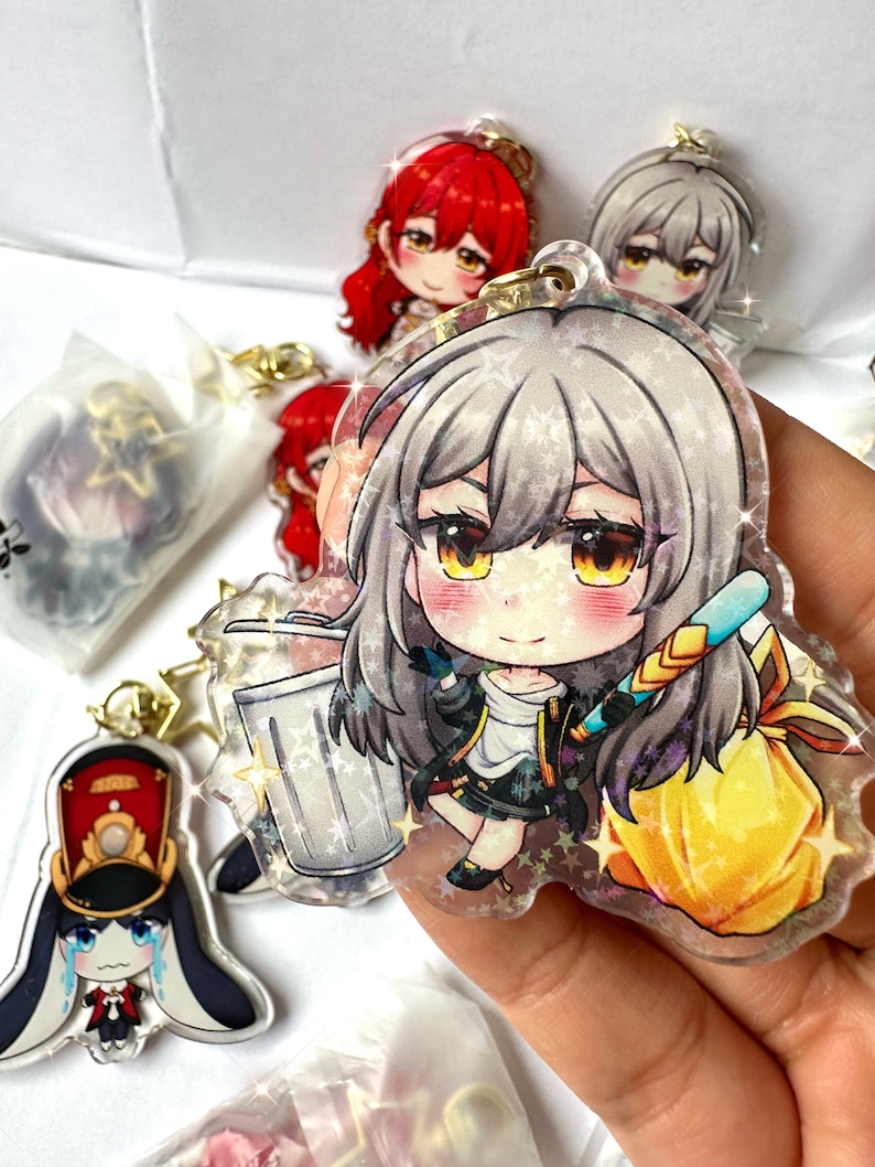 Stelle Caelus Honkai Star Rail Acrylic Keychain Charm Cute, Kawaii ...