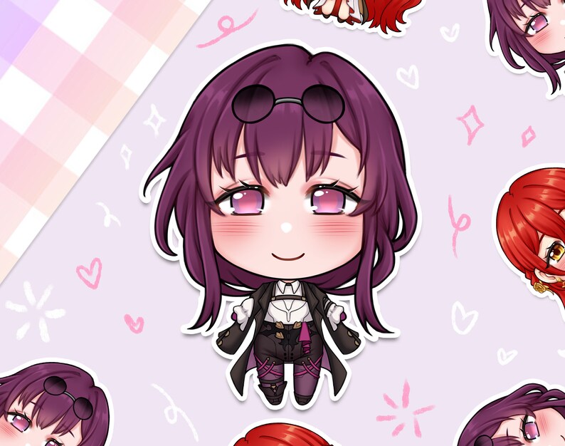 Kafka Honkai Star Rail Anime Game 2inch Sticker , Cute Kawaii Chibi ...