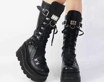 Wednesday Addams Boots - Etsy