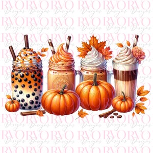 Fall Coffee Pumpkin PNG, Whimsical Autumn Beverage Clipart, Pumpkin ...