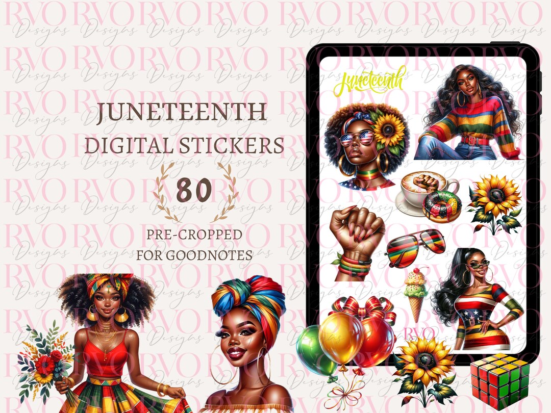 Juneteenth Digital Stickers, Digital Planner Stickers, Freedom Day ...