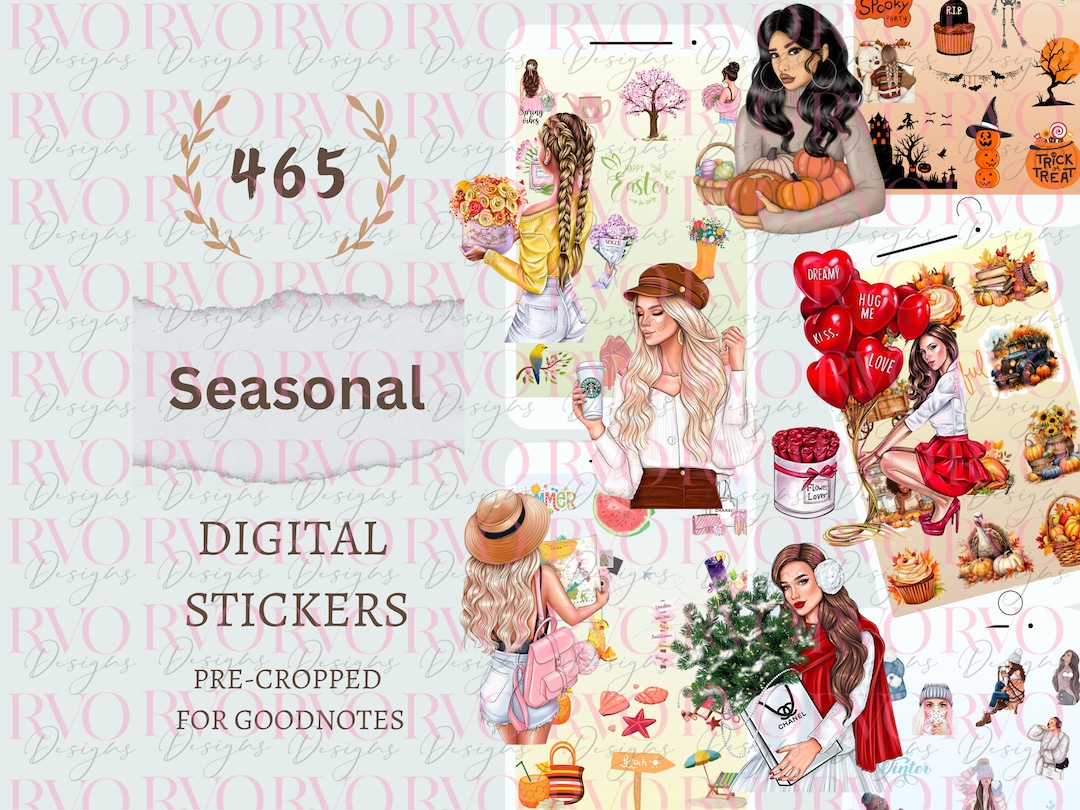 Seasonal Digital Stickers, Goodnotes Digital Stickers, Goodnotes ...