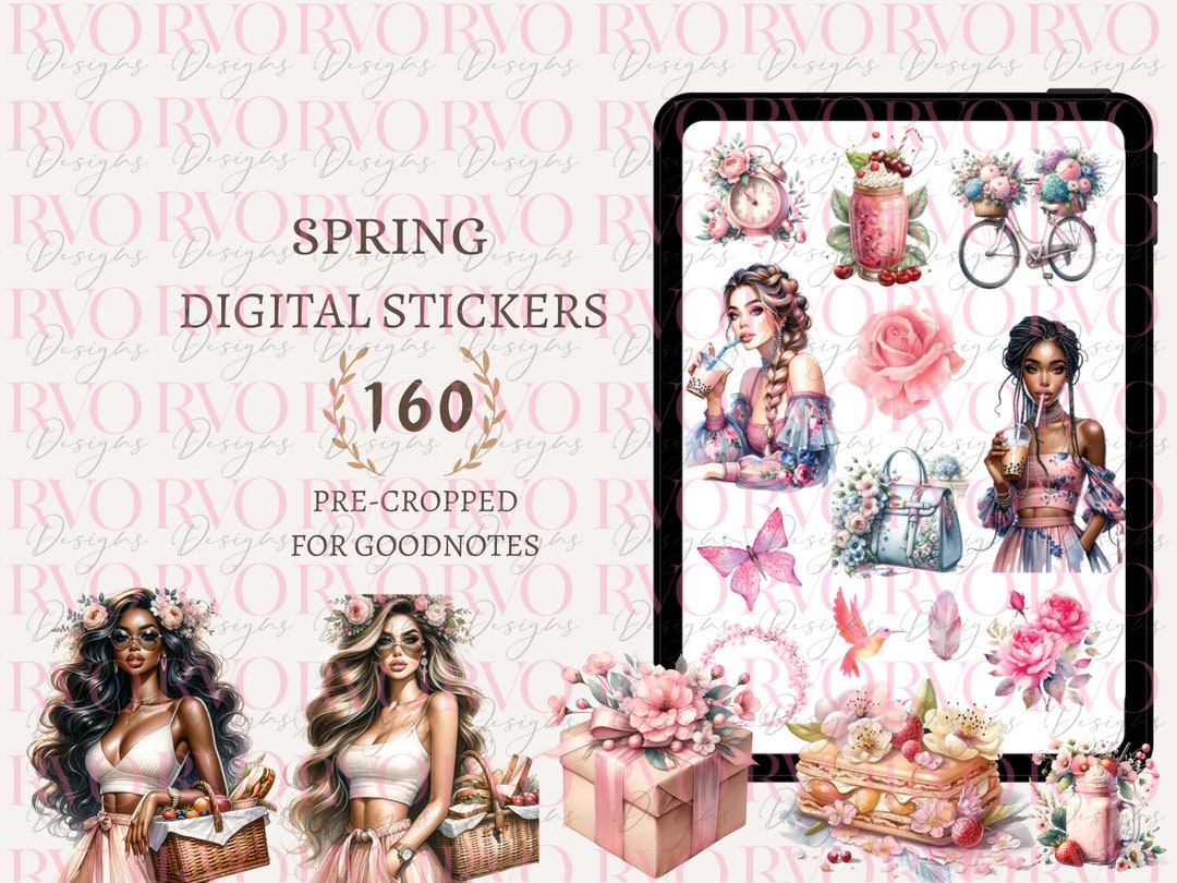 Spring Digital Stickers, Digital Planner Stickers, Seasonal Digital ...