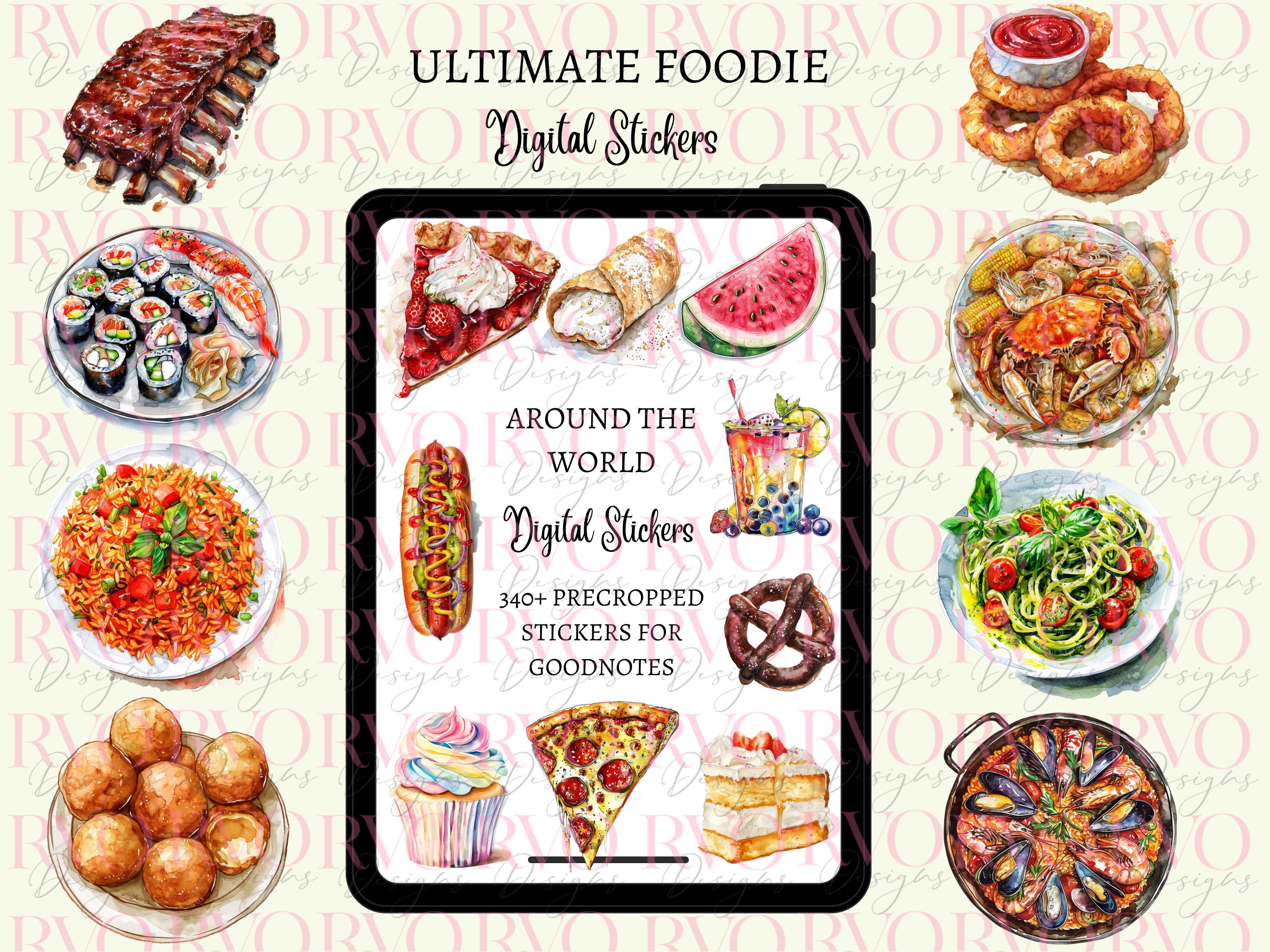 Food Digital Stickers, Digital Planner Stickers, Junk Food Pre-cropped ...