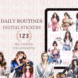 Daily Routine Stickers, to Do Icons, Daily Life Routine, Aesthetic ...