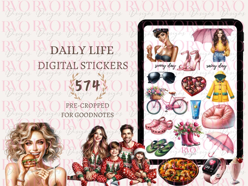 Daily Life Digital Stickers, Digital Planner Stickers, Everyday ...