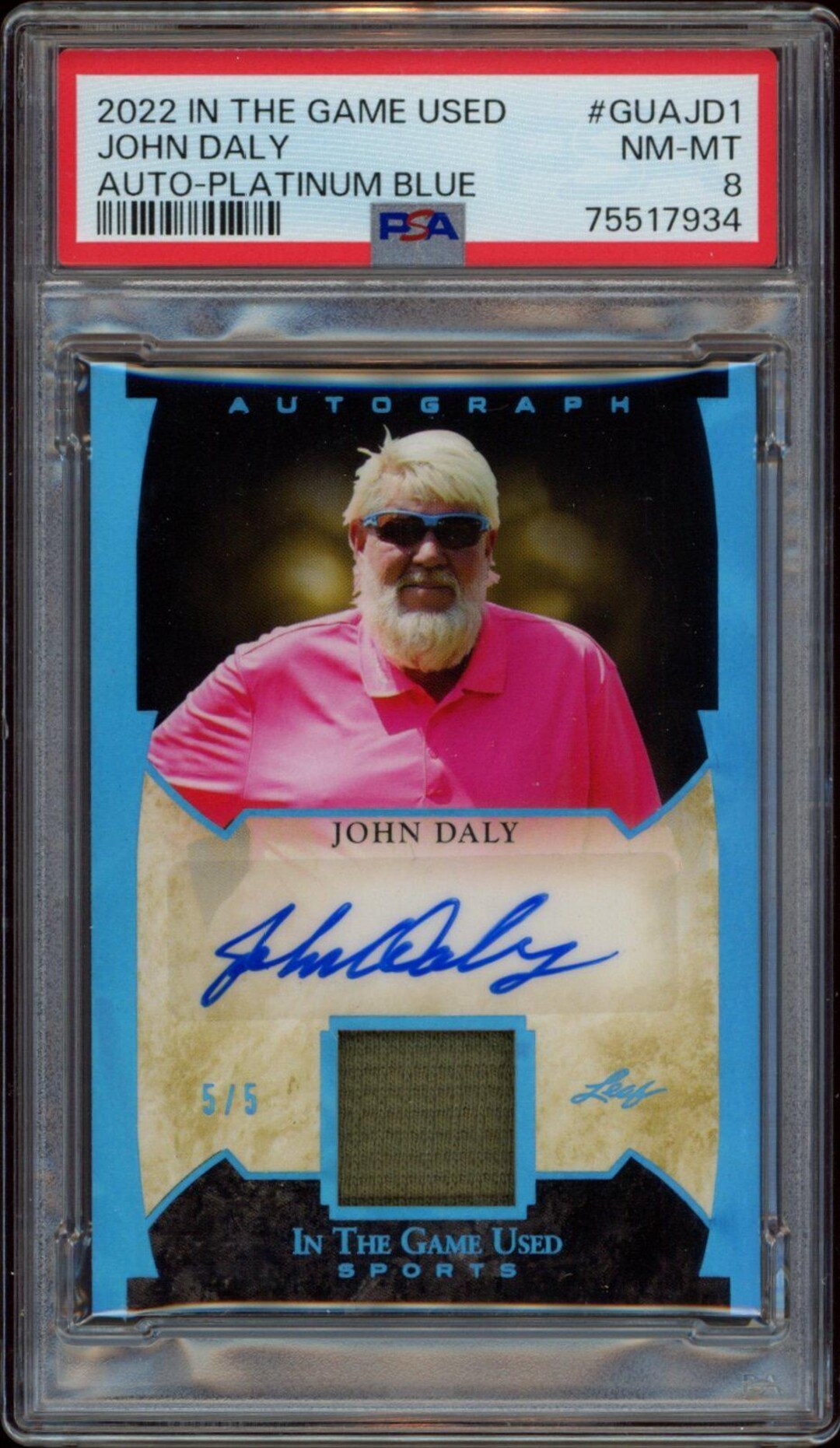 2022 Leaf in the Game Used Sports John Daly #GUA-JD1 (/5) (auto) (PSA 8) - Etsy
