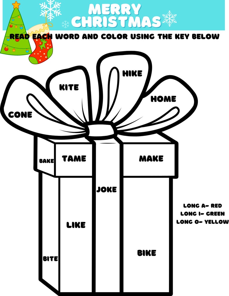 Long Vowel Holiday Coloring Page - Etsy