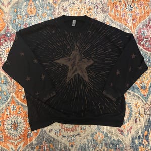Custom Handmade Bleach Dyed Star Sweatshirts - Etsy