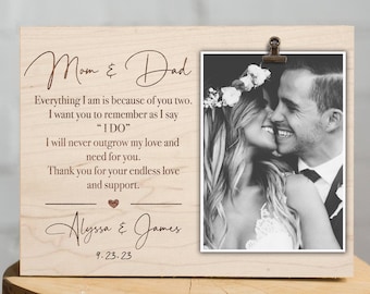 Parents Wedding Gift Picture Frame / Parents of the Bride Groom Gift ...