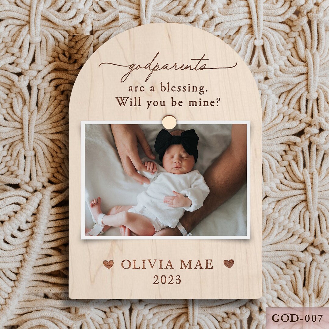 Godparent Proposal Engraved Picture Frame, Will You Be My Godparents ...