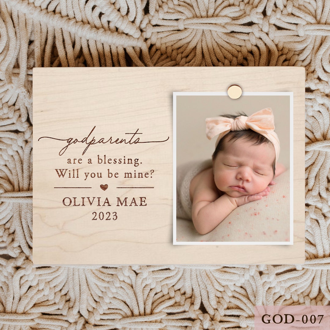 Godparent Proposal Engraved Picture Frame, Will You Be My Godparents ...