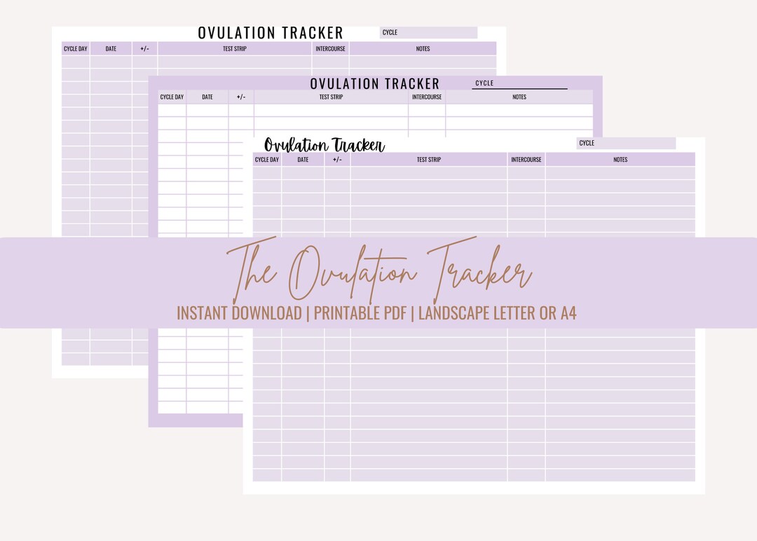 Printable Ovulation Tracker, OPK Test Sheet, OPK Strip Test Tracker ...