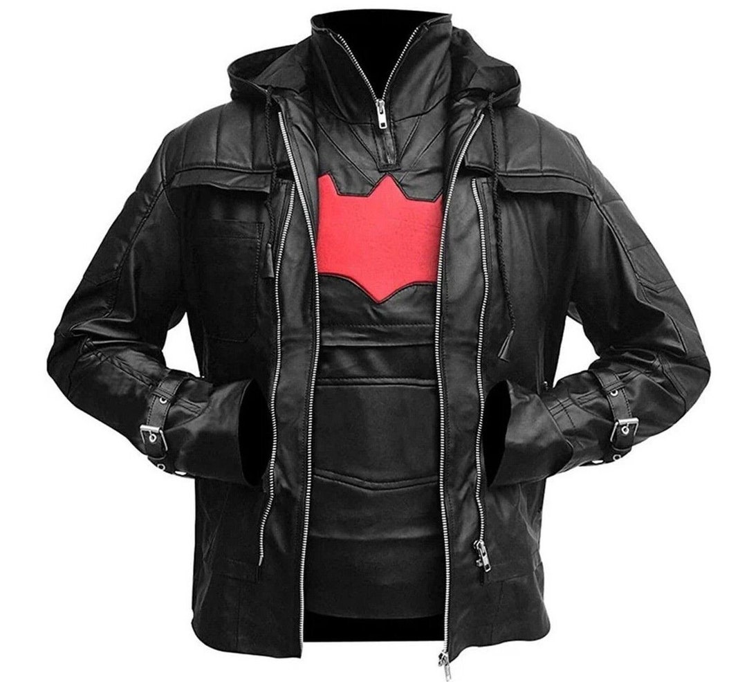 Batman Jason Todd Arkham Knight Black Leather Costume Hooded - Etsy