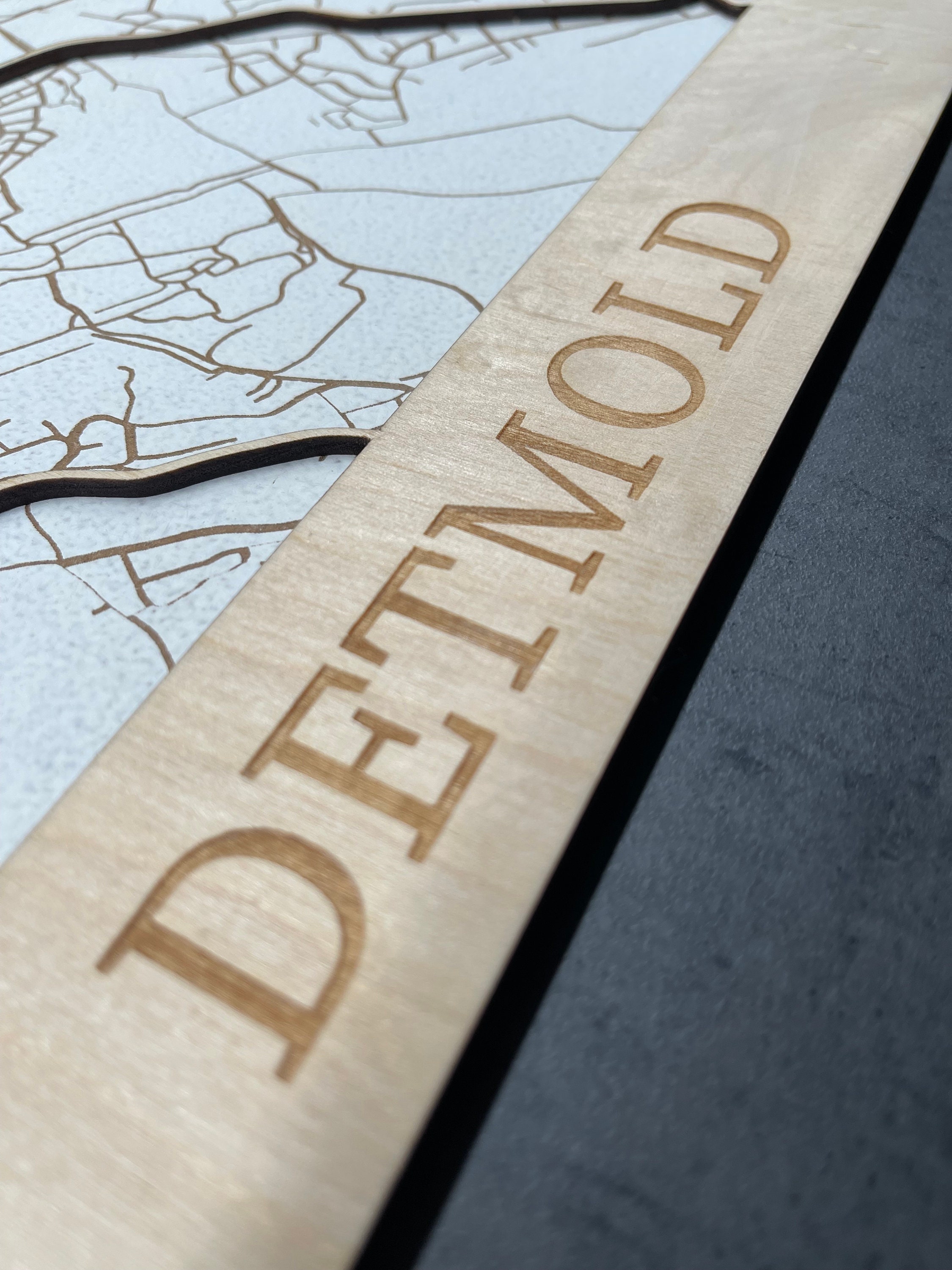 Detmold Map Map Laser Cut Wood Nordrhein Westfalen NRW Ostwestfalen ...