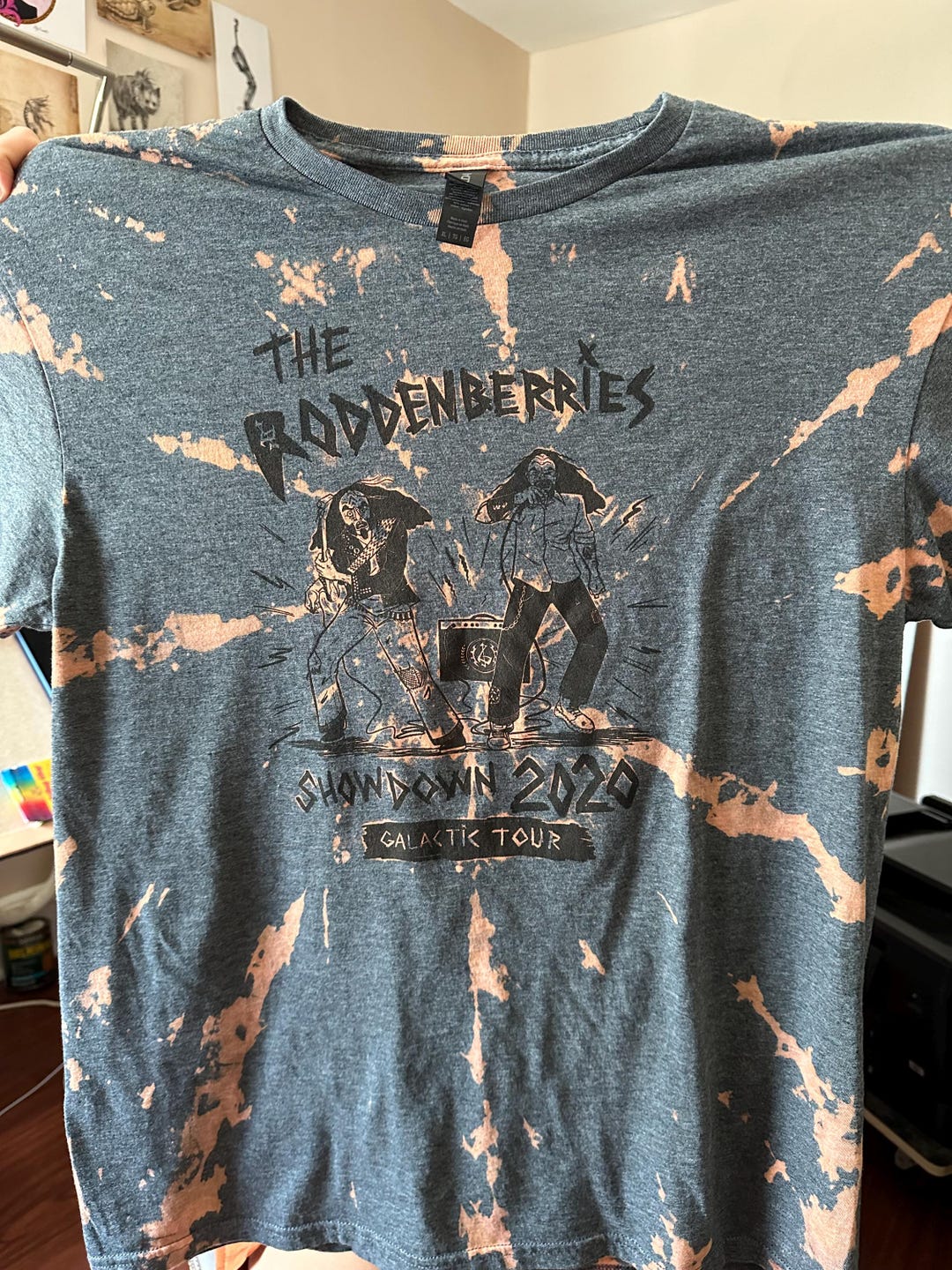 Hand Bleach-dyed Sci-fi Punk Rock T-shirt - Limited Run - Etsy