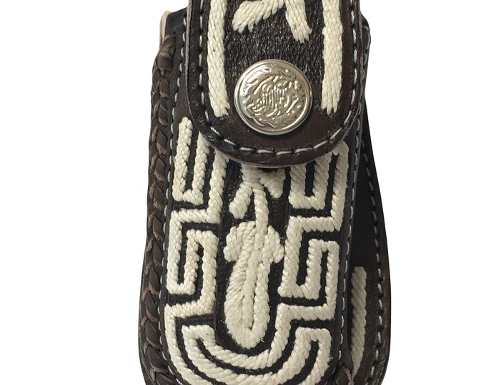 Piteada Sheath for Knives. Brown Color. Flower. 4x1.5. Handmade in ...