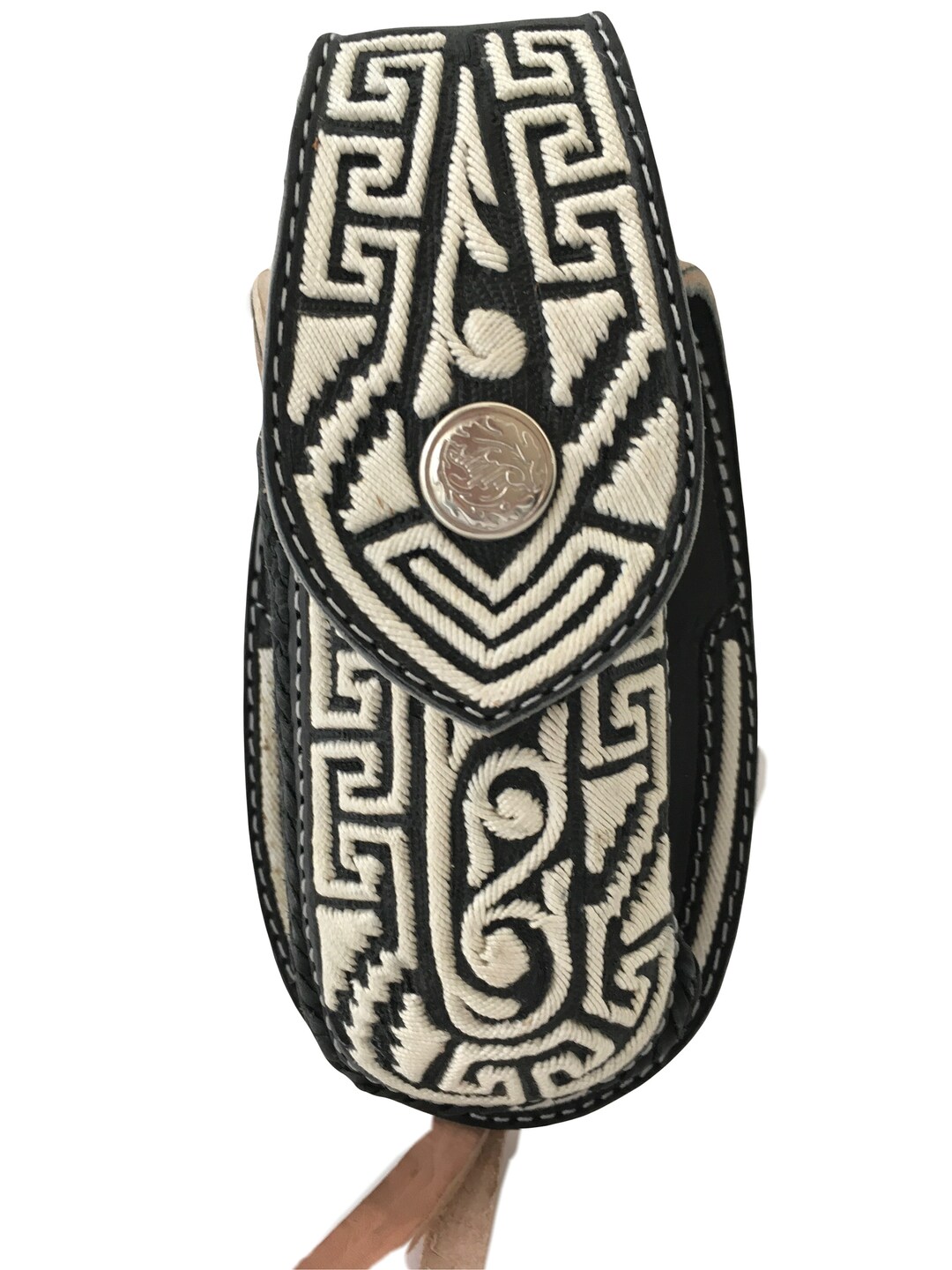 Double Pited Sheath for Knives. Black Color. Flower Guide. - Etsy