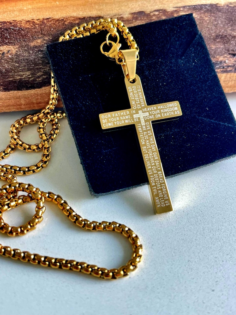 Lords Prayer Necklace With Prayer Religious Faith Necklace Healing ...