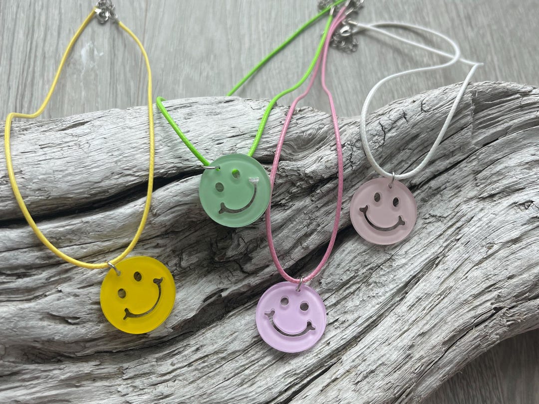 Smiley Face Necklace Pendant, Happy Face, Smiley Face, Acrylic Pendant ...